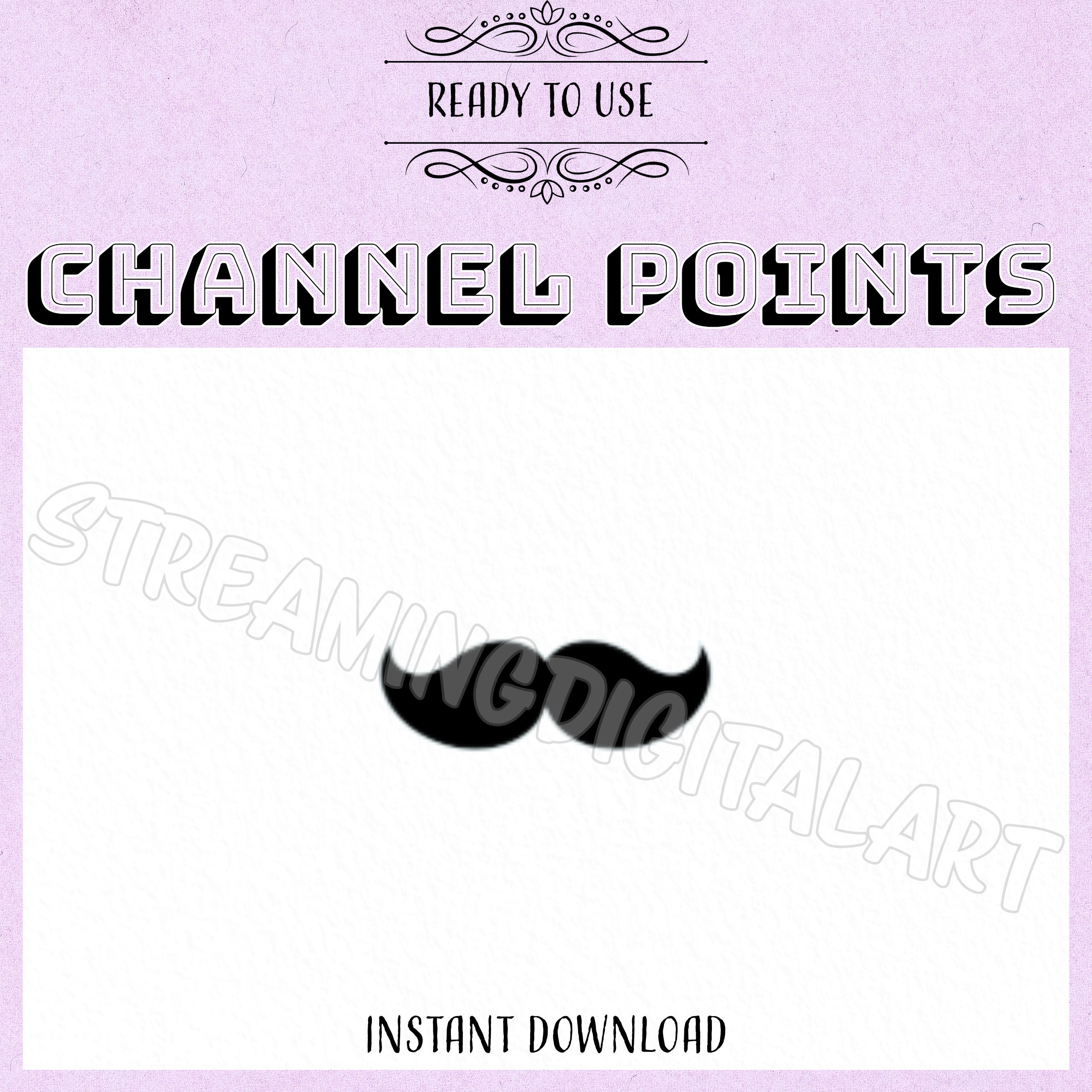 Black Moustache Twitch Channel Point Image - Stylish Emote PNG Bundle ...
