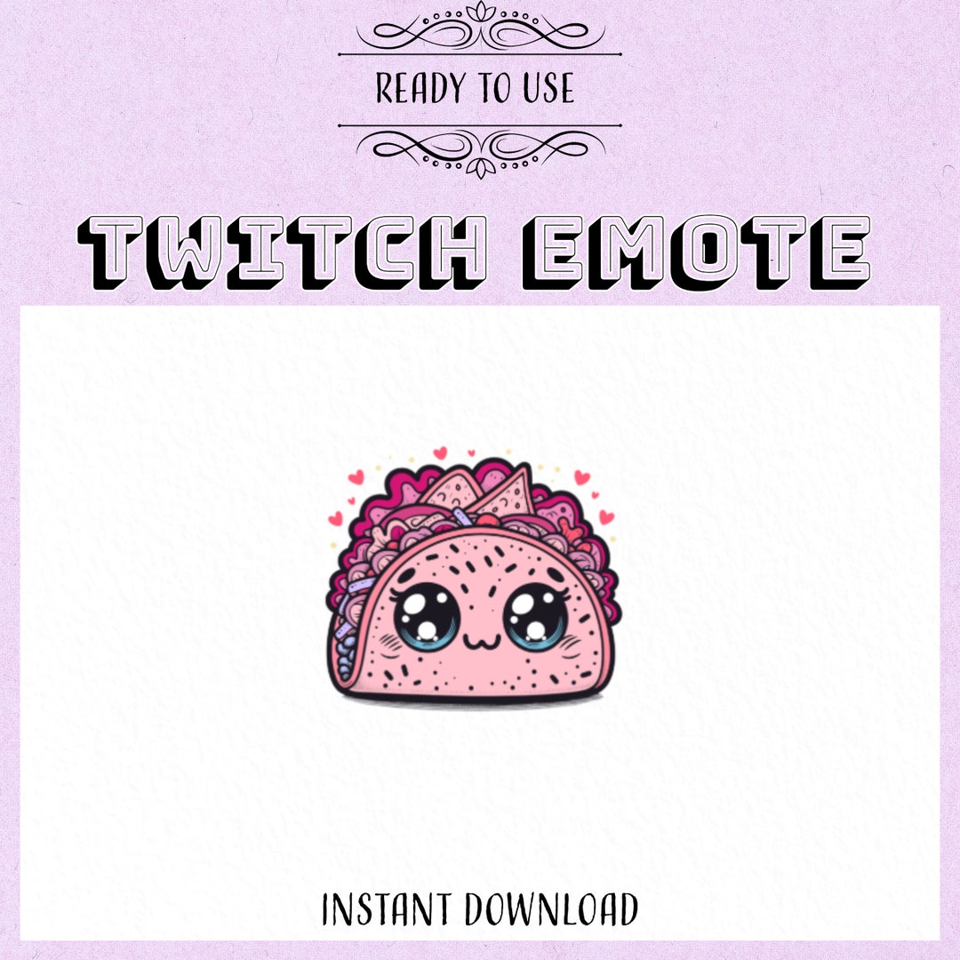 Kawaii Pink Taco Emote - 256x256 PNG for Twitch - Adorable Channel ...