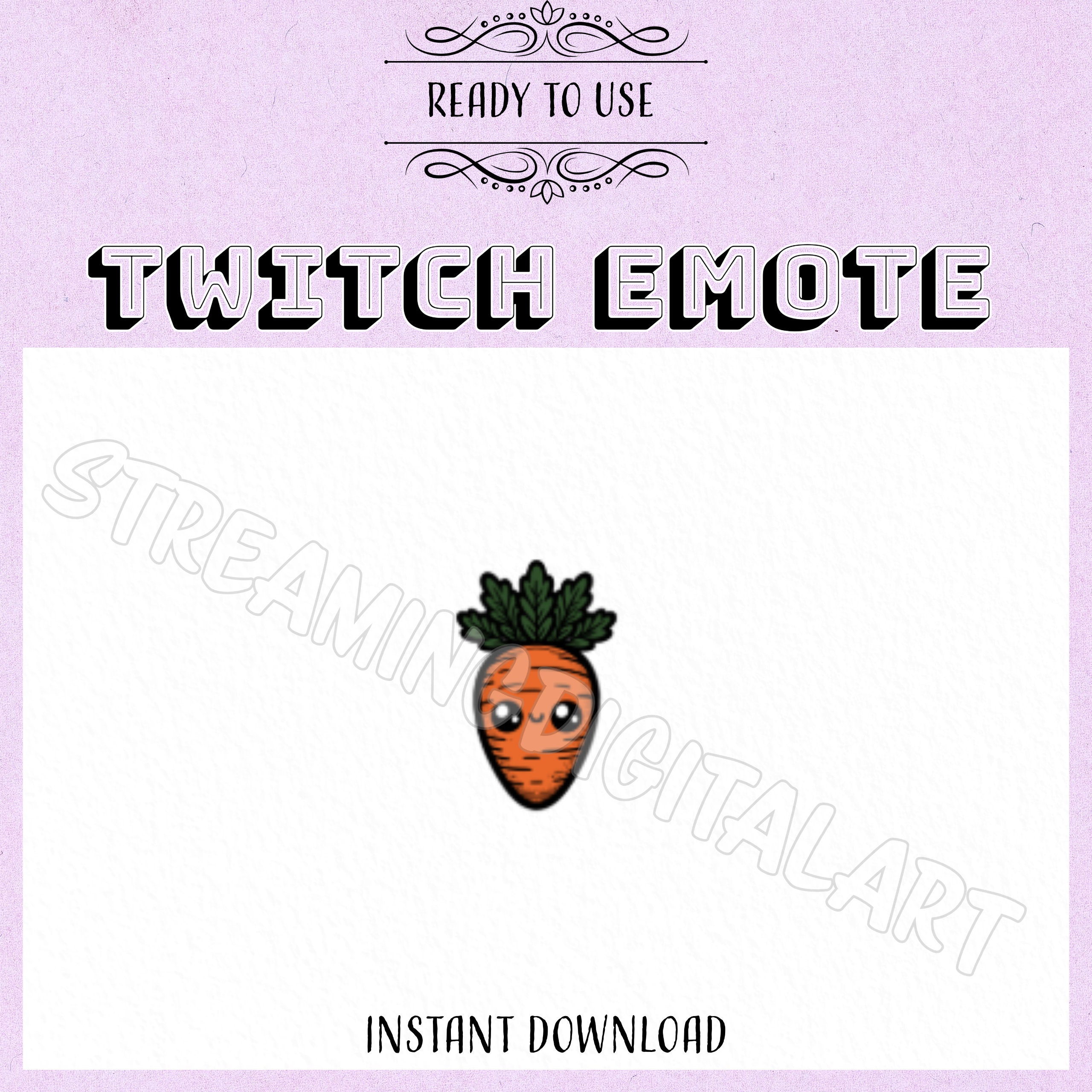 Chibi Carrot Emoji Twitch Emote & Channel Points Kawaii Vegetable Cute ...