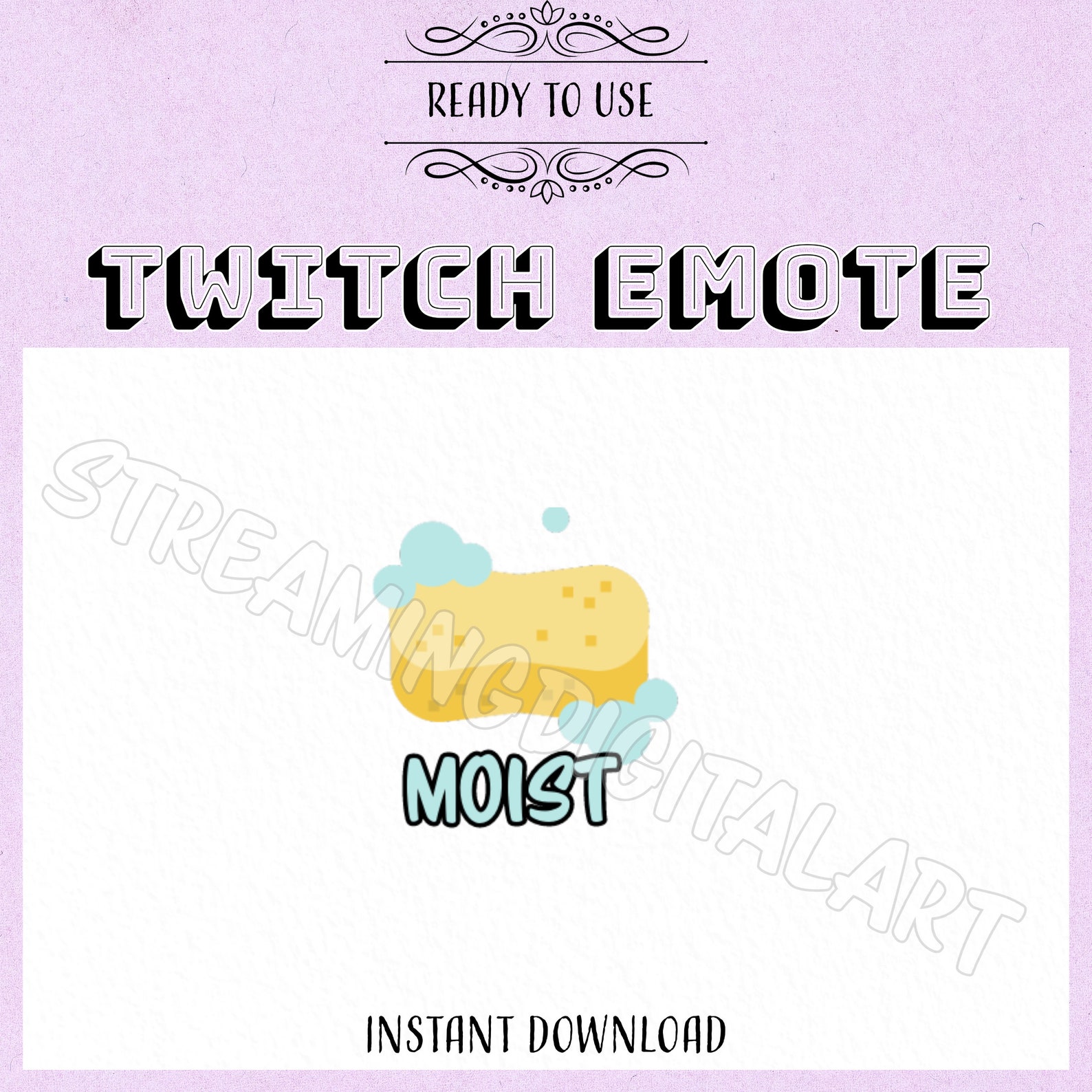 Moist Yellow Sponge With Bubbles Emote Cute and Playful Discord Emoji ...