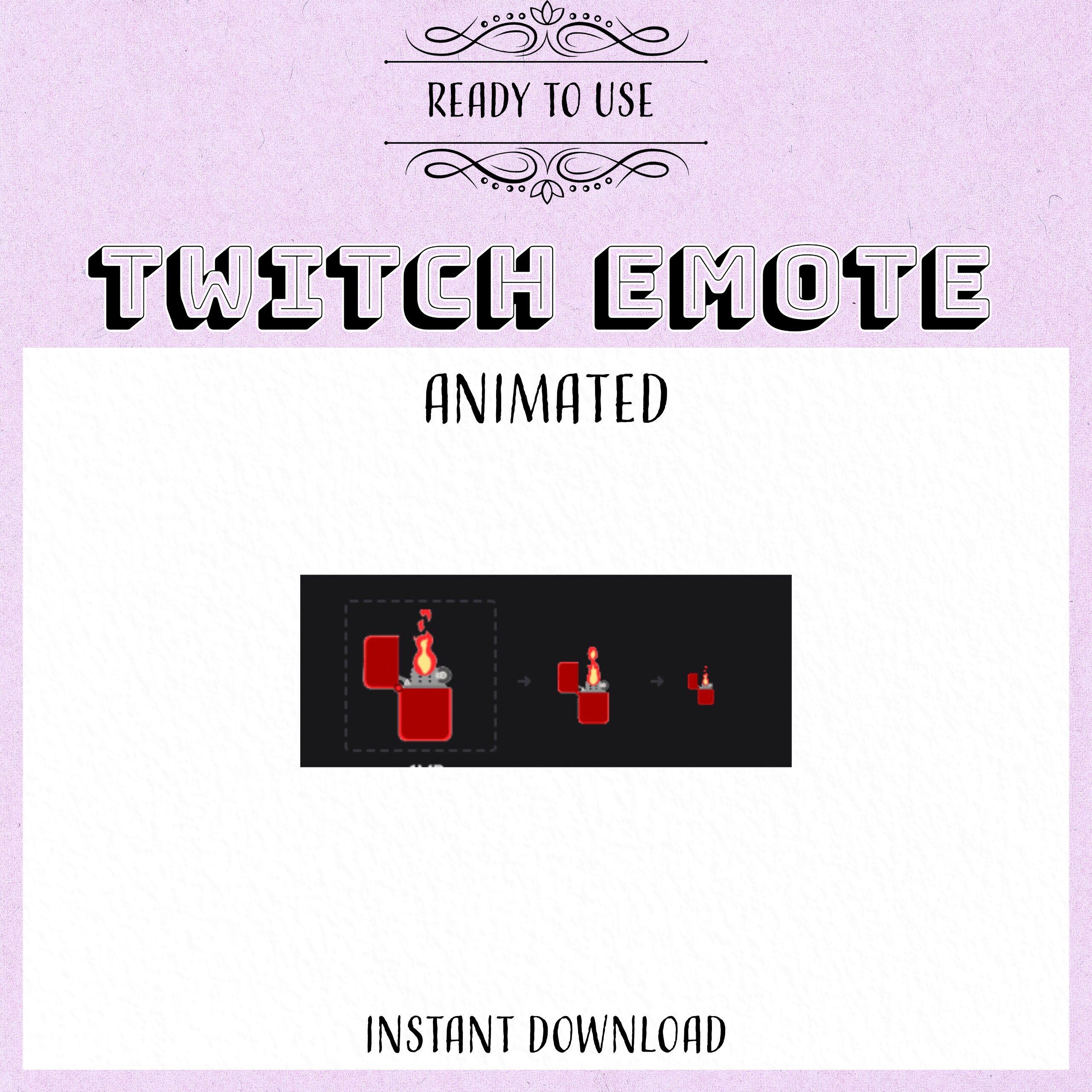 Flaming Lighter Emote Set Animated and Static 256x256 Emote for Twitch ...