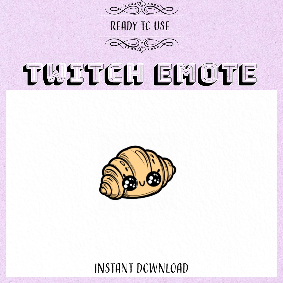 Cute Croissant Emote 256x256 PNG for Twitch Embrace the Flaky and Cute ...