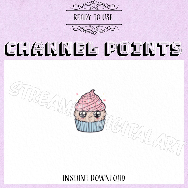 Kawaii Cupcake Twitch Emote & Channel Points Cute Dessert Chat Sticker ...