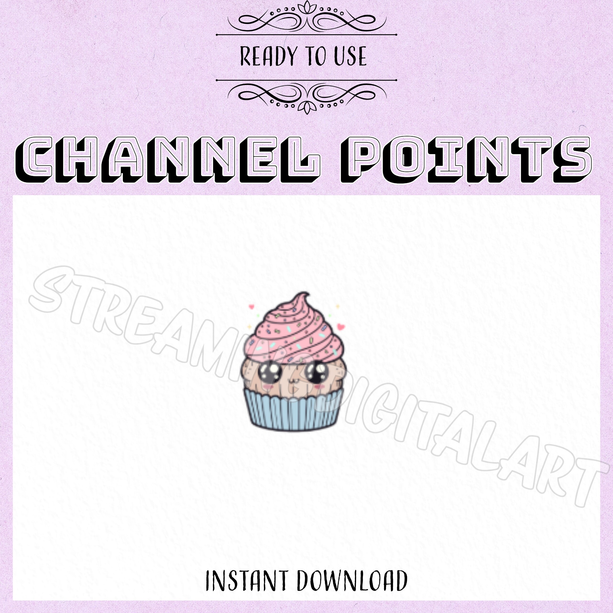 Kawaii Cupcake Twitch Emote & Channel Points Cute Dessert Chat Sticker ...