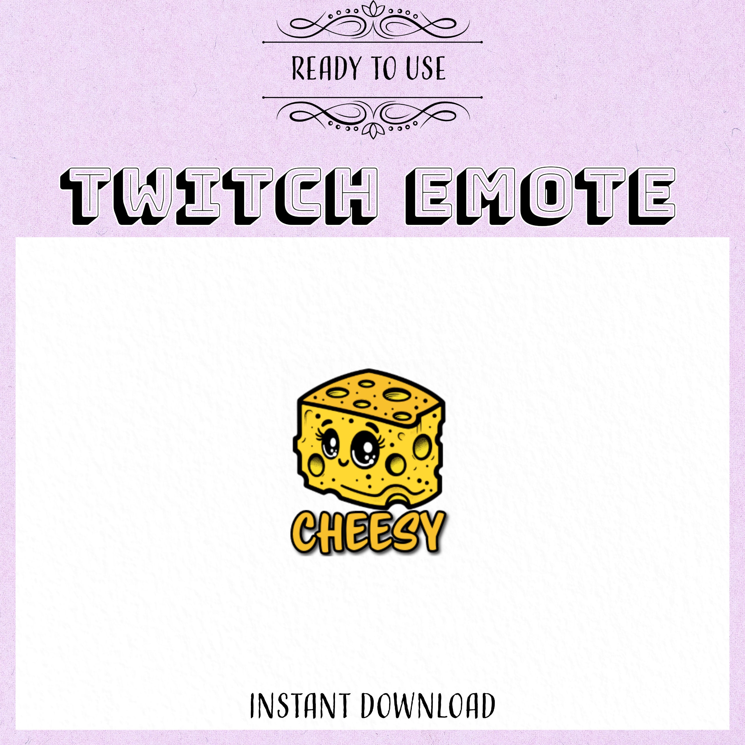Cheesy Emote 256x256 PNG for Twitch Wholesome Cheese With a Side of ...