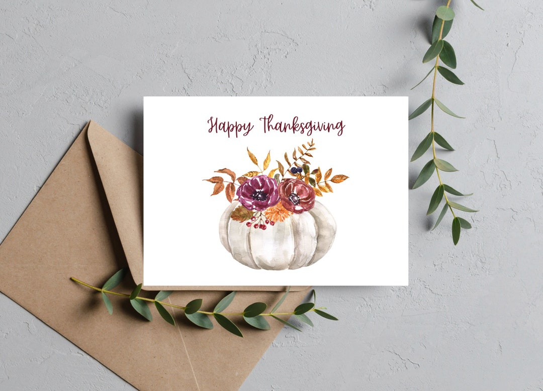 Thanksgiving Card Happy Thanksgiving Greeting Card - Etsy