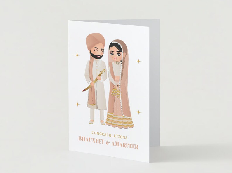 Punjabi Wedding Day Card Personalized Wedding Card Indian Wedding Day ...
