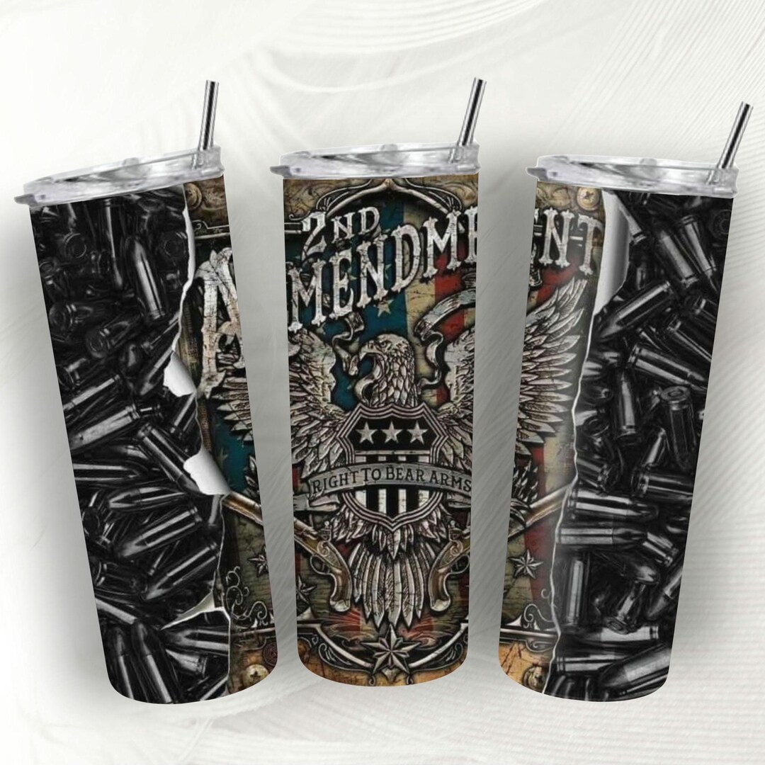 2nd Amendment 20oz Tumbler: Rustic Patriotic Insulated Travel Mug - Etsy