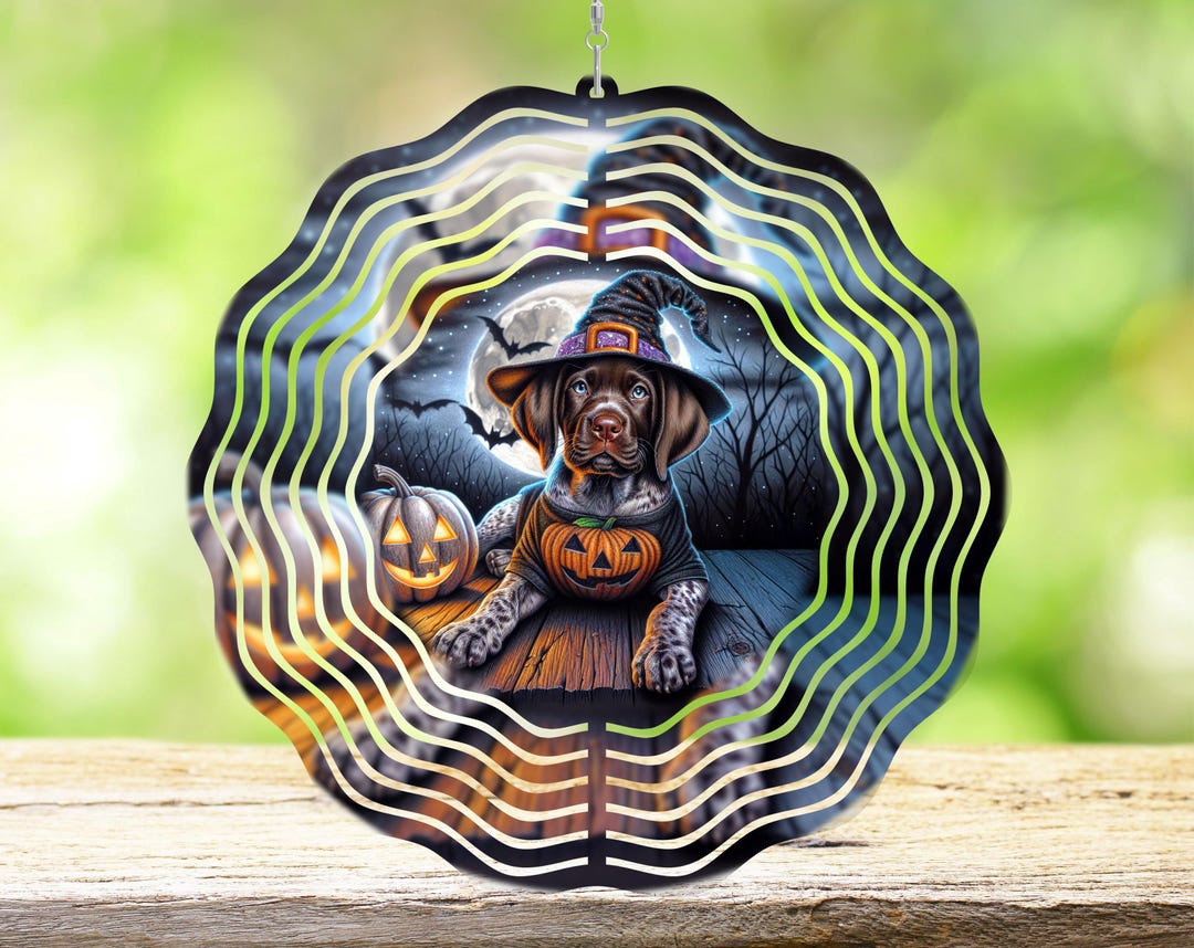 Pointer Dog Halloween Wind Spinner, Cute Fall Outdoor Decor, Pumpkin ...