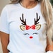 Reindeer Face Christmas Shirt, Holiday Tee - Etsy