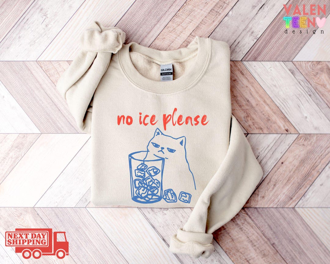 No ICE Please Cat Graphic Sweatshirt - Etsy