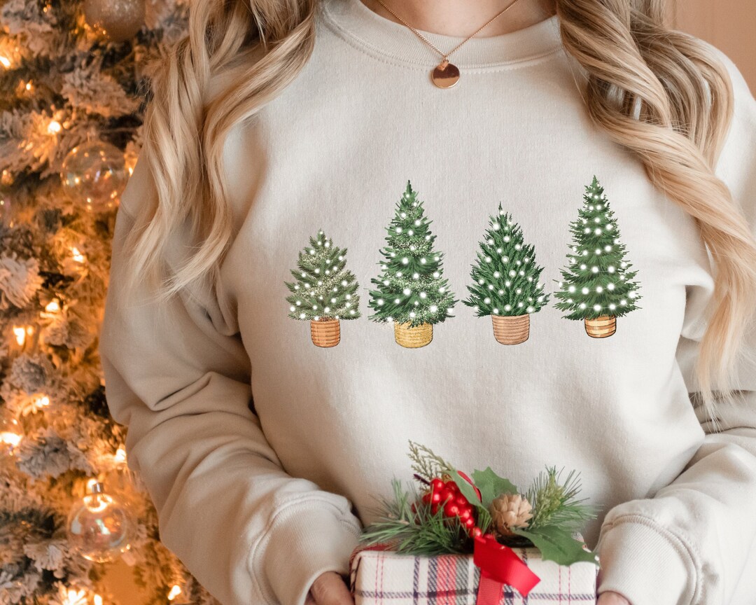 Christmas Tree Sweatshirt, Holiday Graphic Sweater - Etsy