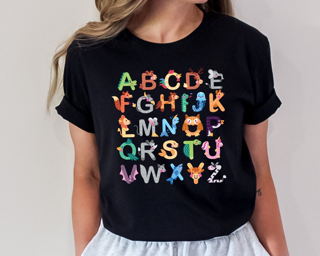 Alphabet Shirt, ABC Shirt, Animals Alphabet T-shirt, Kingergarten ...