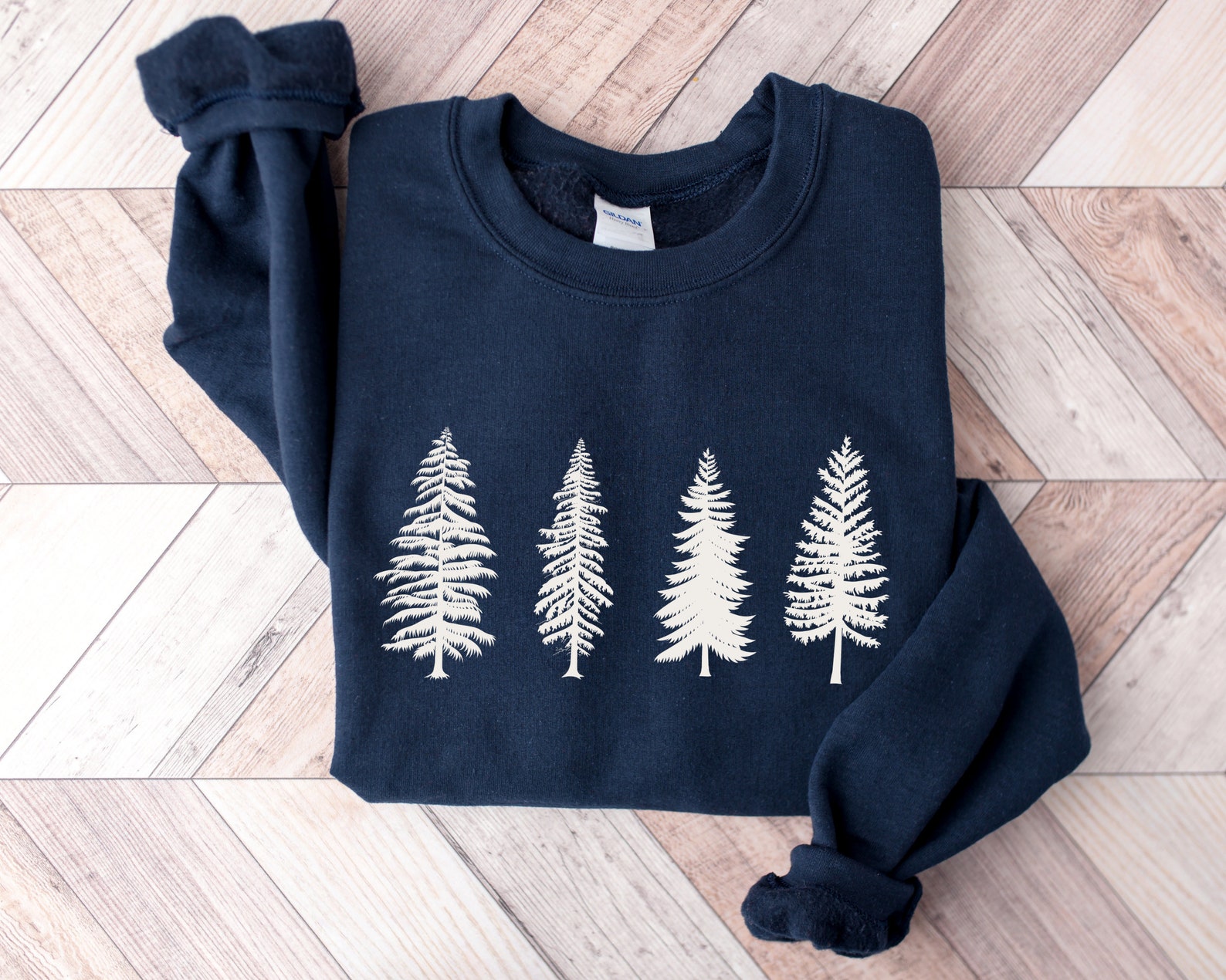 Camping Sweatshirt Pine Tree Sweatshirt Evergreen Trees - Etsy
