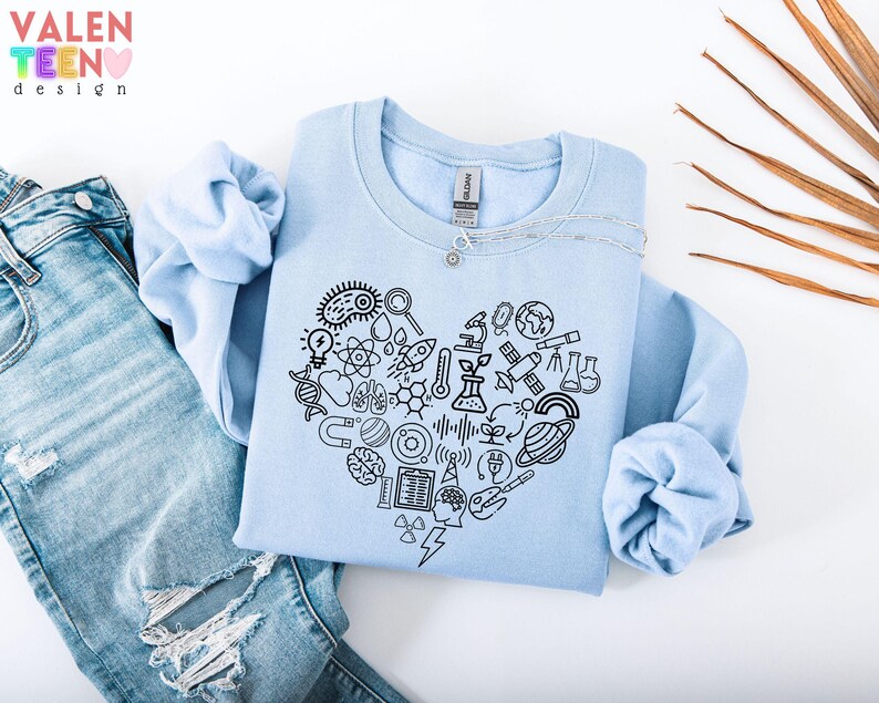 Science Love Heart Sweatshirt, STEM Teacher Gift - Etsy