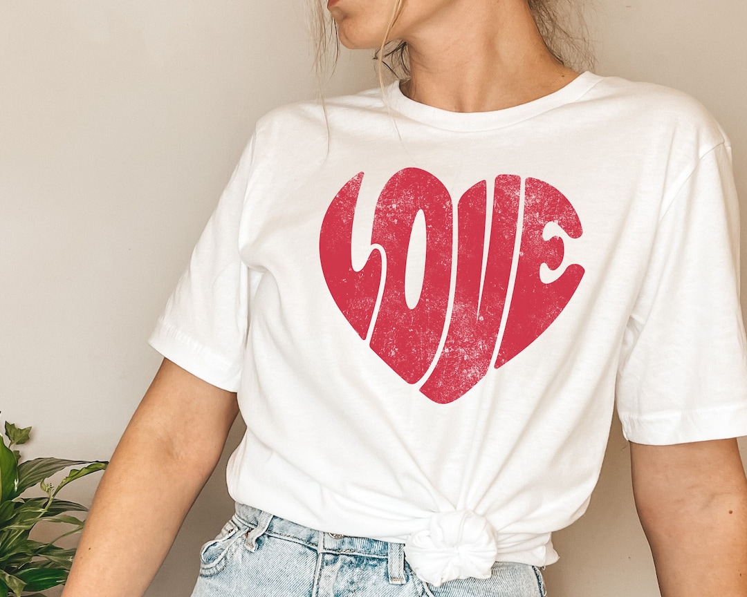 Love Heart Shirt, Valentines Day Shirt, Valentines Day Shirts for Women ...