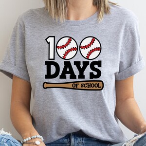 100 Days of School Baseball Shirt, 100 Day Shirt, 100th Day of School ...