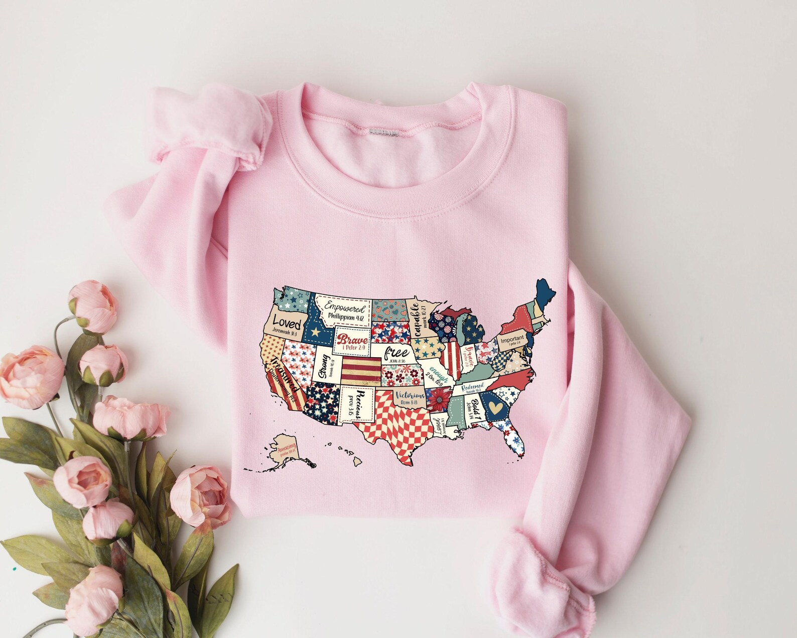 Retro USA Map Sweatshirt, 4th of July Patriotic Shirt - Etsy