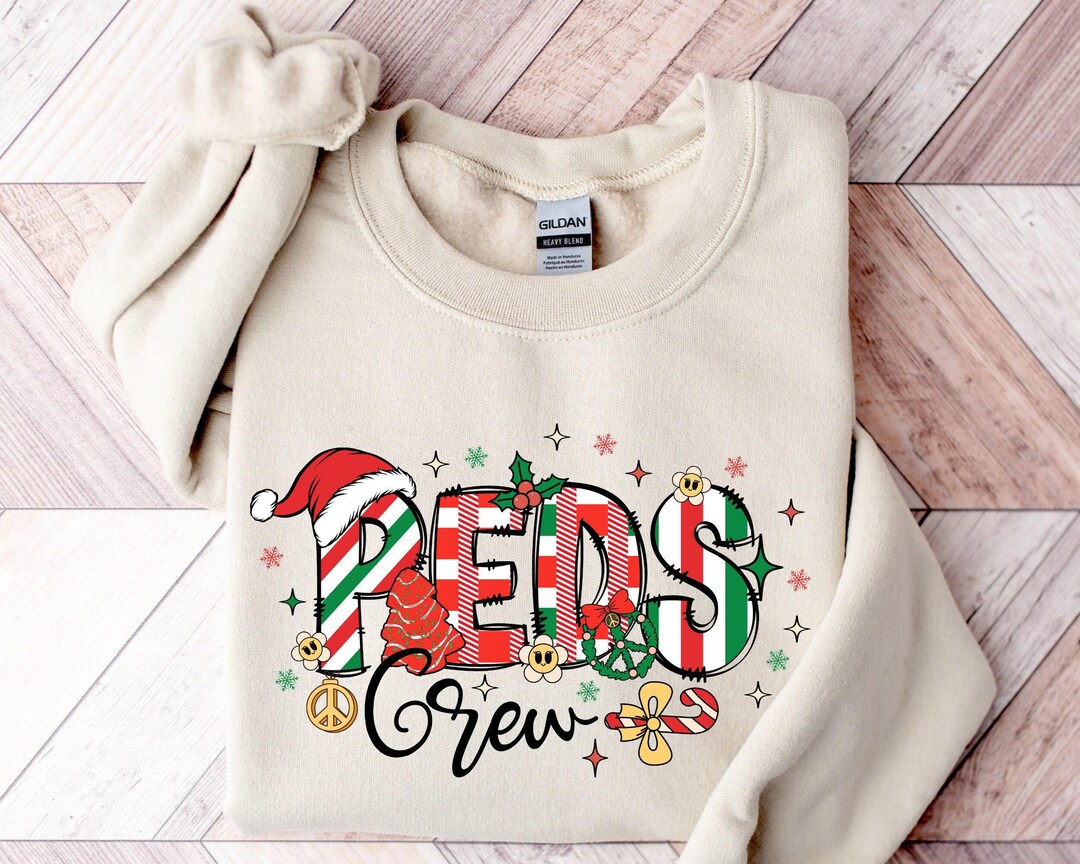 Christmas PEDS Crew Sweatshirt, Pediatric Nurse Gift - Etsy
