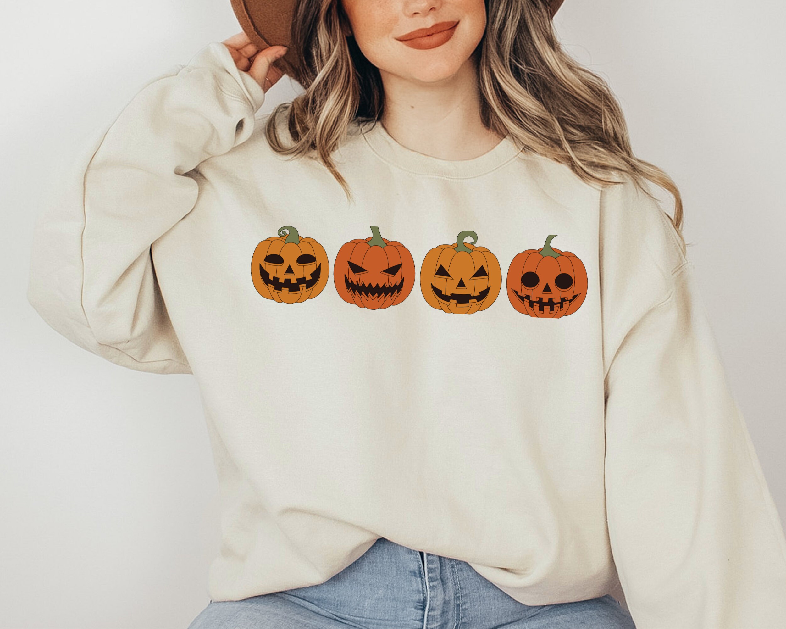 Pumpkin Sweatshirt Pumpkin Sweater Jack O Lantern - Etsy