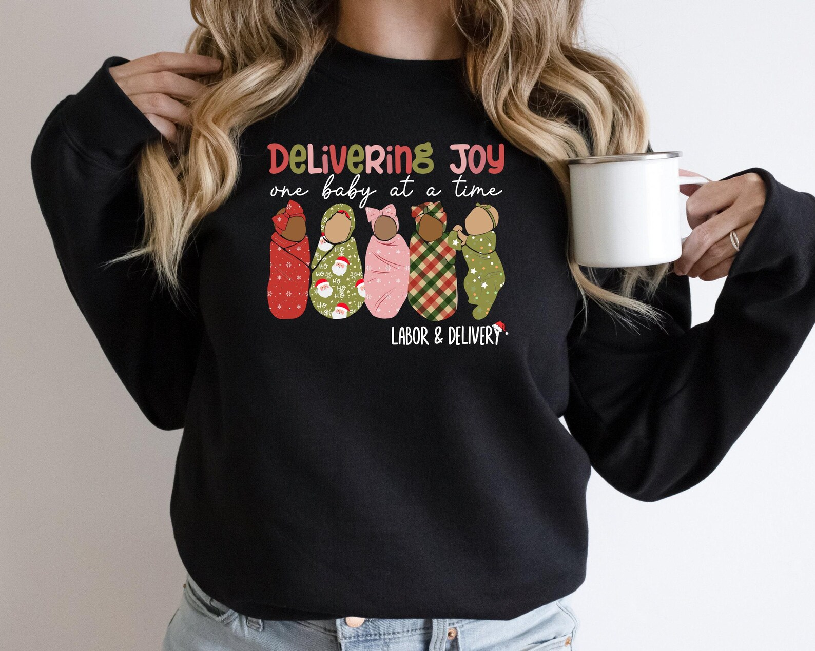 Delivering Joy Labor and Delivery Christmas Sweatshirt, Nursing Outfit ...
