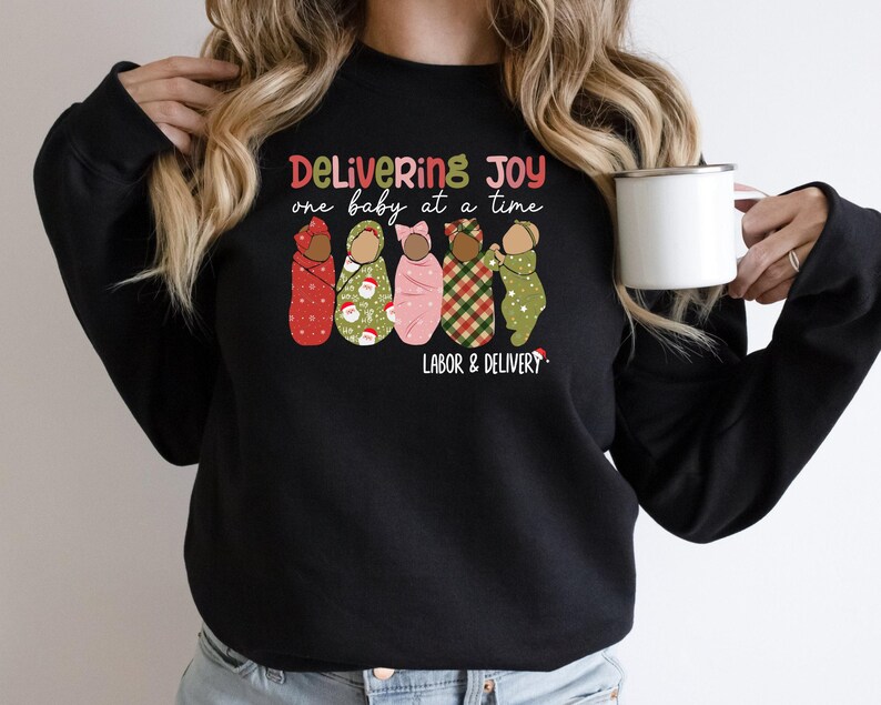 Delivering Joy Labor and Delivery Christmas Sweatshirt, Nursing Outfit ...