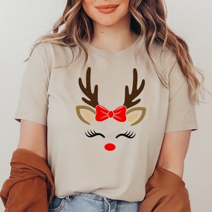 Christmas Shirt, Reindeer Christmas Shirt, Reindeer Face Shirt ...