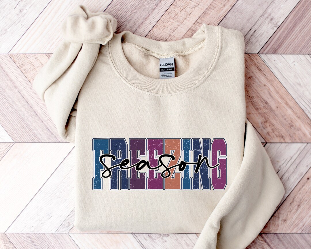 Freezing Season Sweatshirt, Hello Winter Sweatshirt, Cozy Season Merry ...