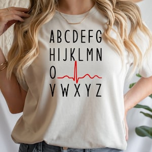 Nurse Shirt, EKG Alphabet Shirt, Funny Nurse Graphic Tee, Heartbeat ...