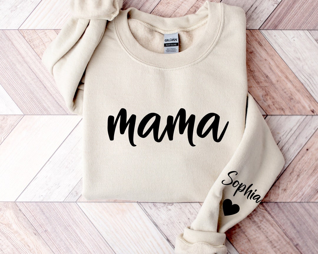 Personalized Mama Sweatshirt With Kids Names Sleeve, Custom Momma ...