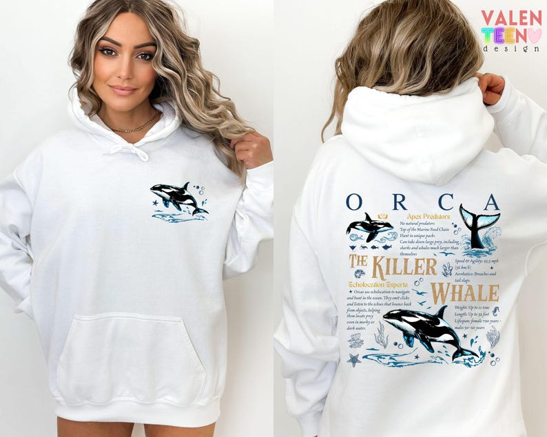 Vintage Orca Sweatshirt, Ocean Lover Clothing, Marine Wildlife Hoodie ...