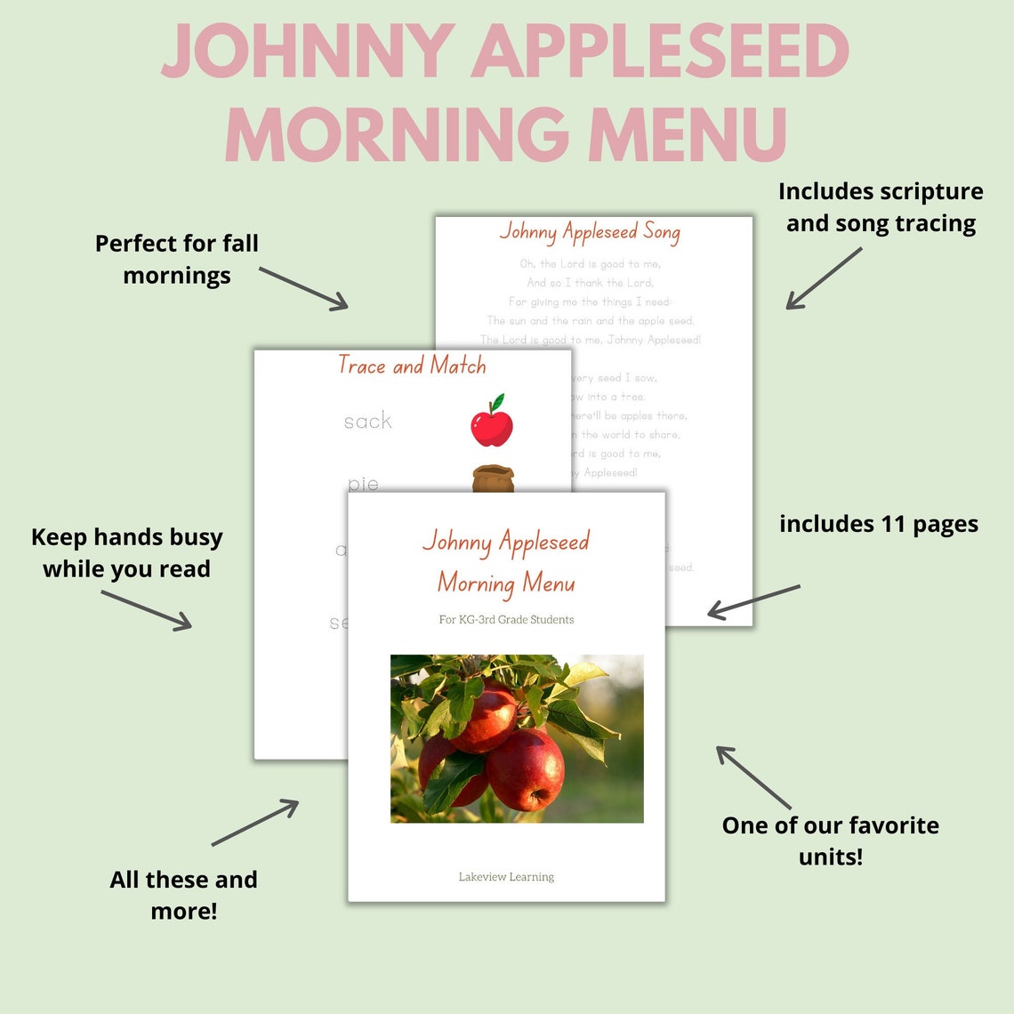 Johnny Appleseed Morning Menu - Etsy