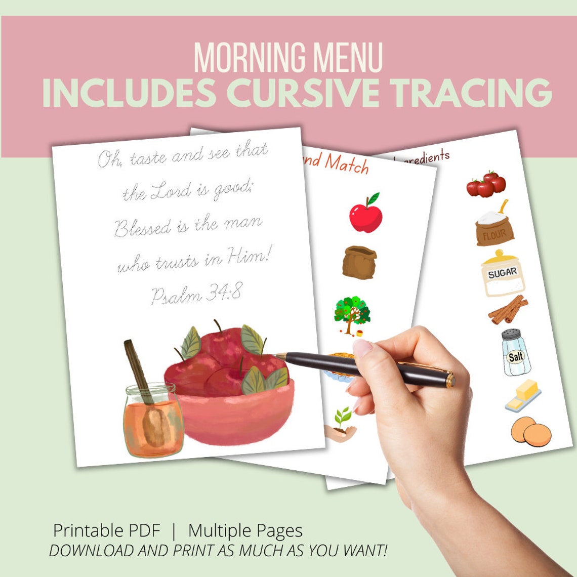 Johnny Appleseed Morning Menu - Etsy