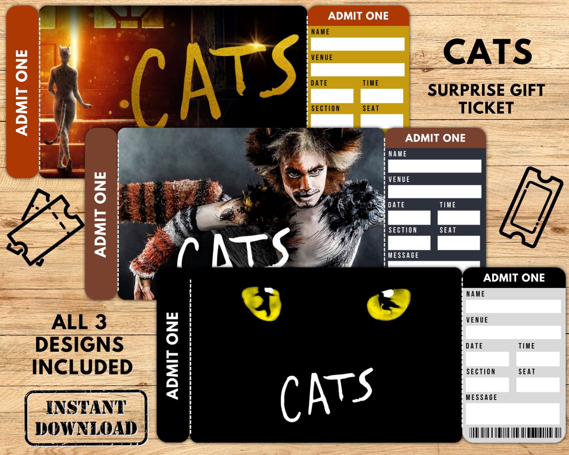 Printable CATS Broadway Surprise Ticket Cats Ticket Cats - Etsy