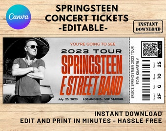 Printable Bruce Springsteen Concert Ticket - Etsy
