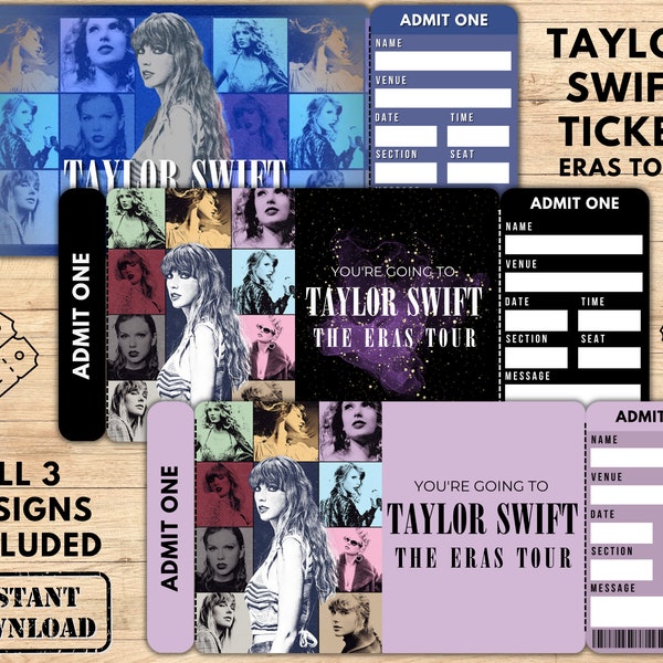 Printable Eras Tour Ticket - Etsy