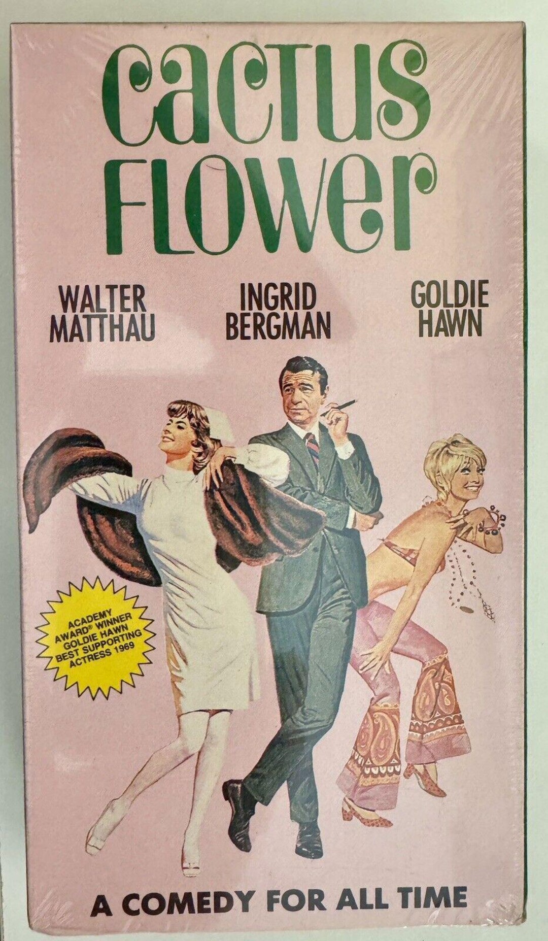 Cactus Flower VHS, 1988 Walter Matthau Ingrid Bergman Goldie Hawn ...