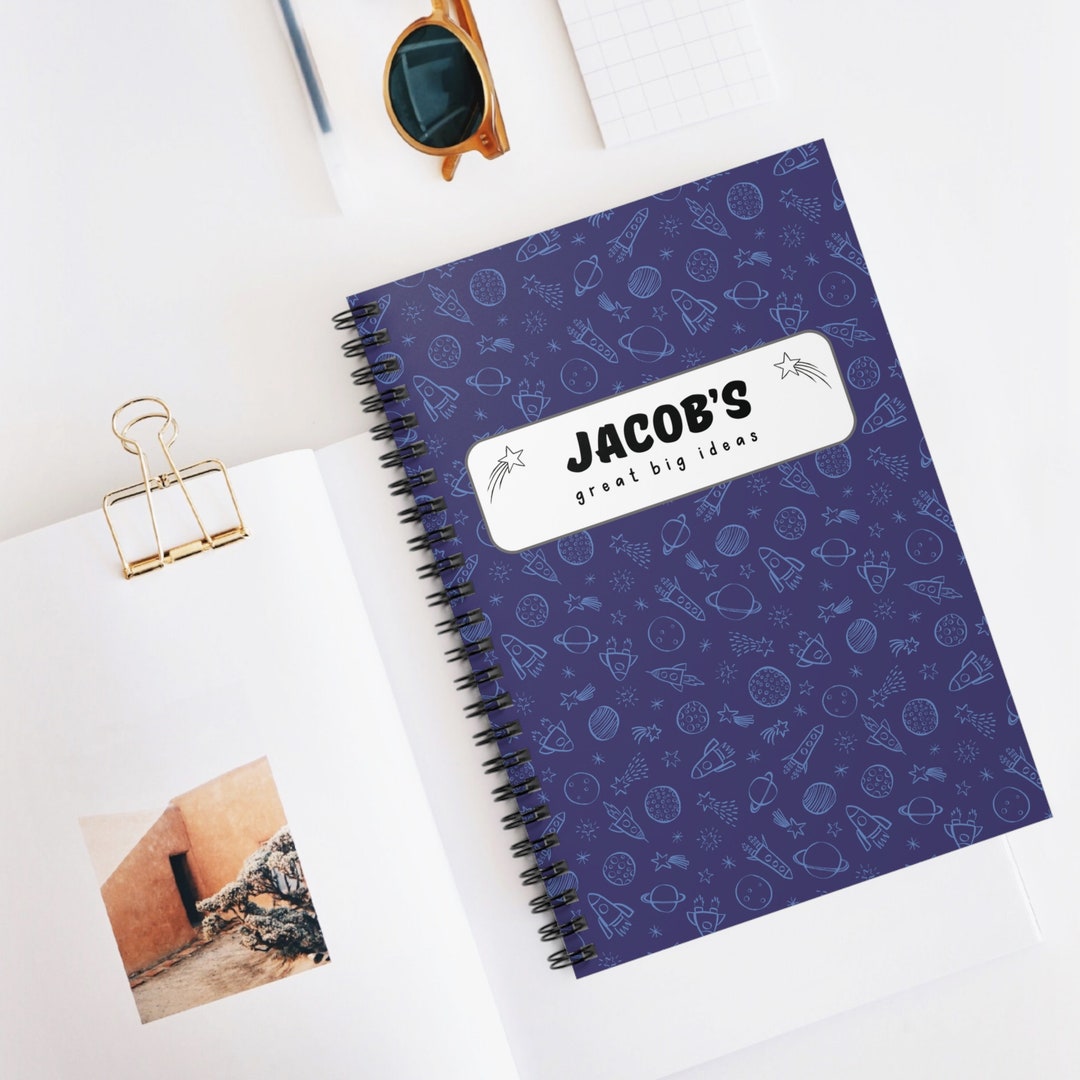 Personalized Outer Space Journal, Custom Name Notebook Set, Boy ...
