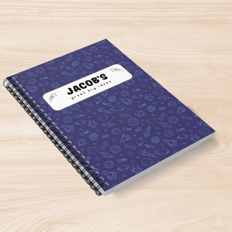 Personalized Outer Space Journal, Custom Name Notebook Set, Boy ...