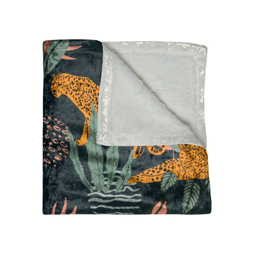 Exotic Jungle Cheetah Animal Print, Crushed Velvet Blanket, Gift for ...