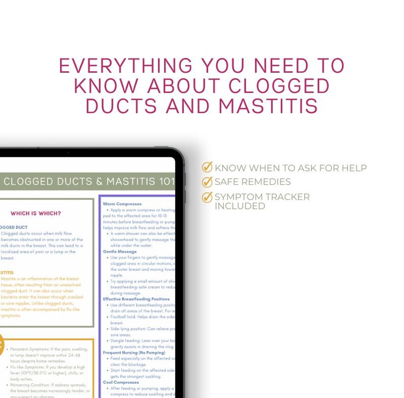 Clogged Ducts & Mastitis 101: Prevention and Relief - Etsy