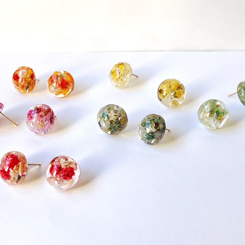 Resin Stud Earrings - Etsy