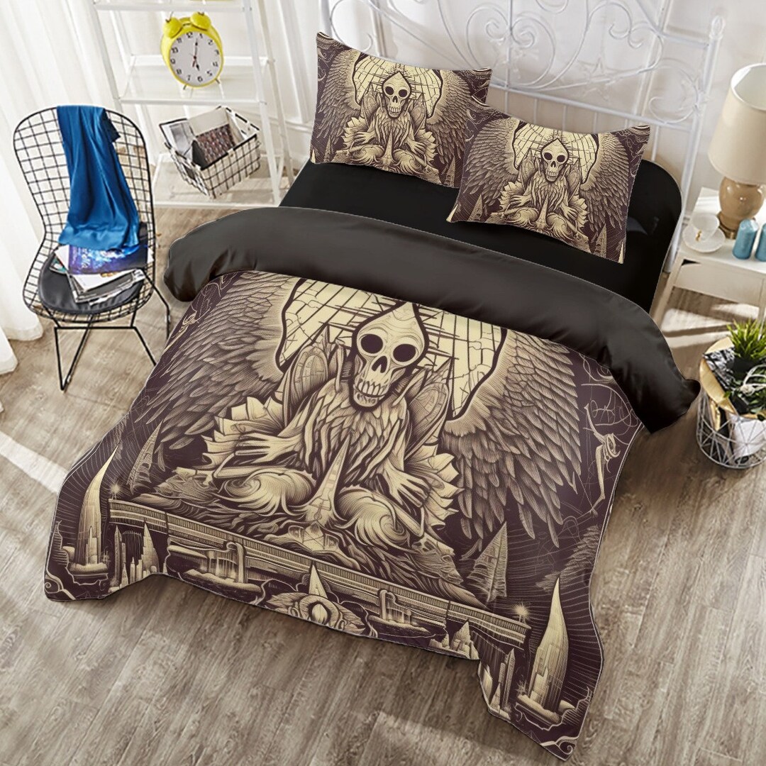 Skull Bedding/gothic Bed Spread/quilt Cover Set/bedroom Décor/bedding ...