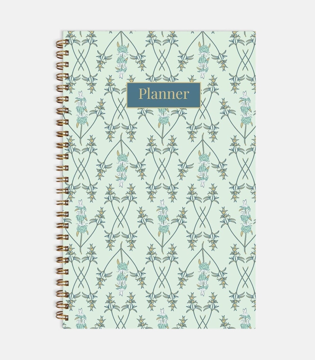 Floral Planner Hardcover Spiral, Weekly Planner, Undated Planner, Open ...