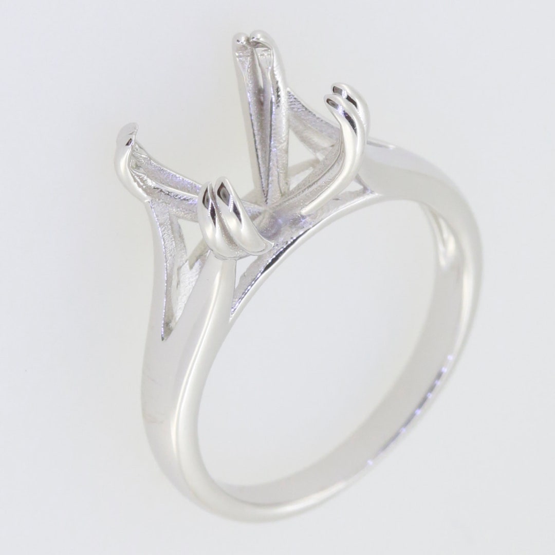 Sterling Silver Semi Mount Ring Setting Round RD 11x11mm Solitaire ...