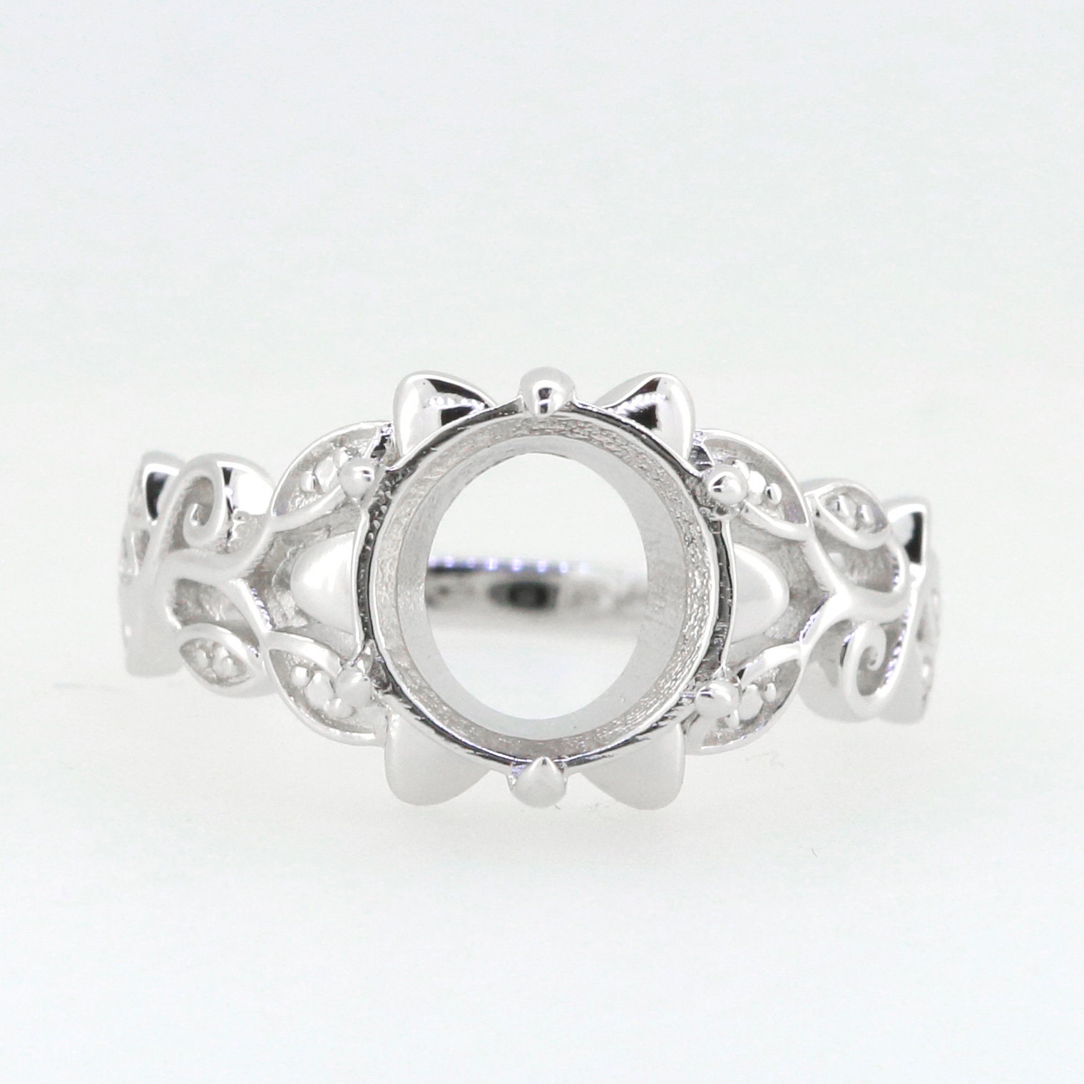 Sterling Silver Semi Mount Ring Setting Round RD 10x10mm Art - Etsy Sterling Silver Semi Mount Ring Setting Round RD 10x10mm Art - Etsy