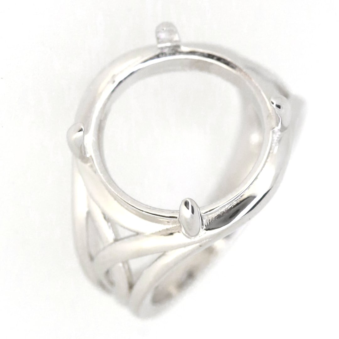 Sterling Silver Semi Mount Ring Setting Round RD 14x14mm Cabochon ...