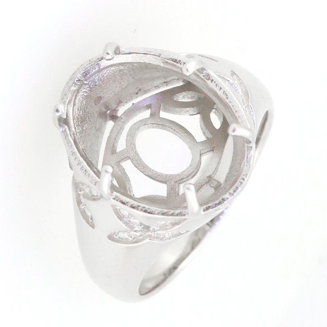 Sterling Silver Semi Mount Ring Setting Oval OV 16x12 Cocktail Ring - Etsy