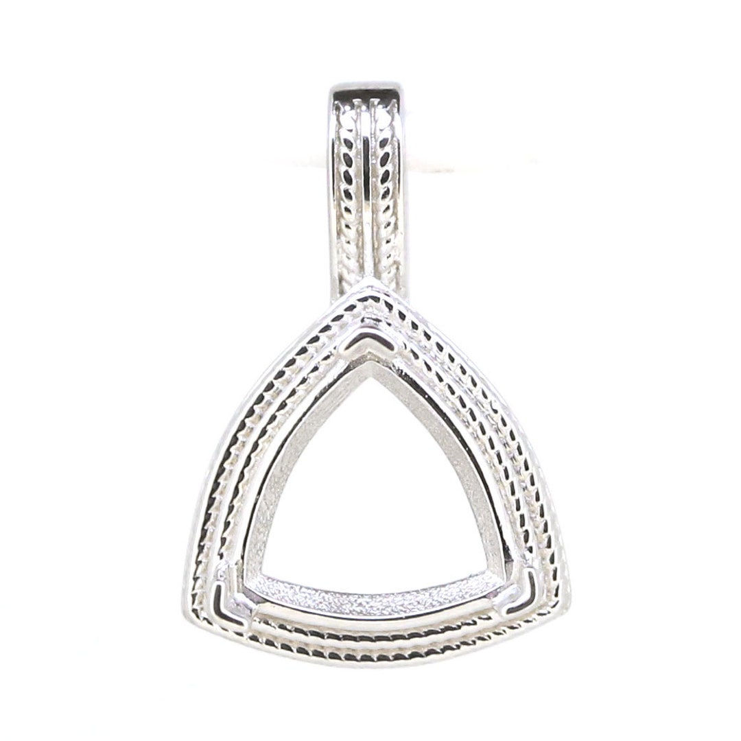 Sterling Silver Semi Mount Pendant Setting Trillion TRI 11x11mm ...