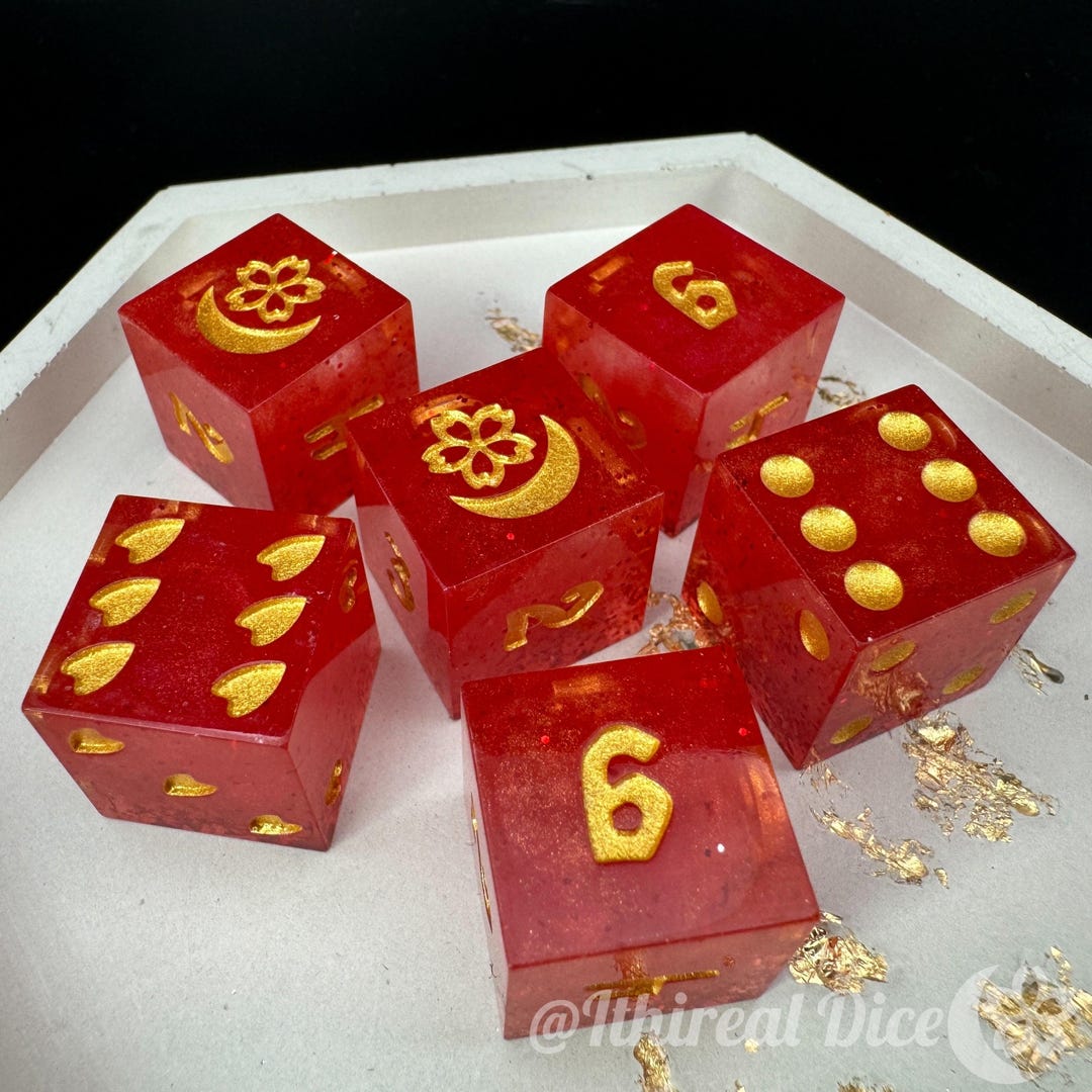 Fireball Handmade Resin D6 Dice Set - Etsy